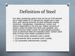 Steel and it’s types | PPTX