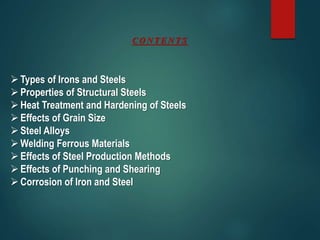Steel and steel alloys | PPTX