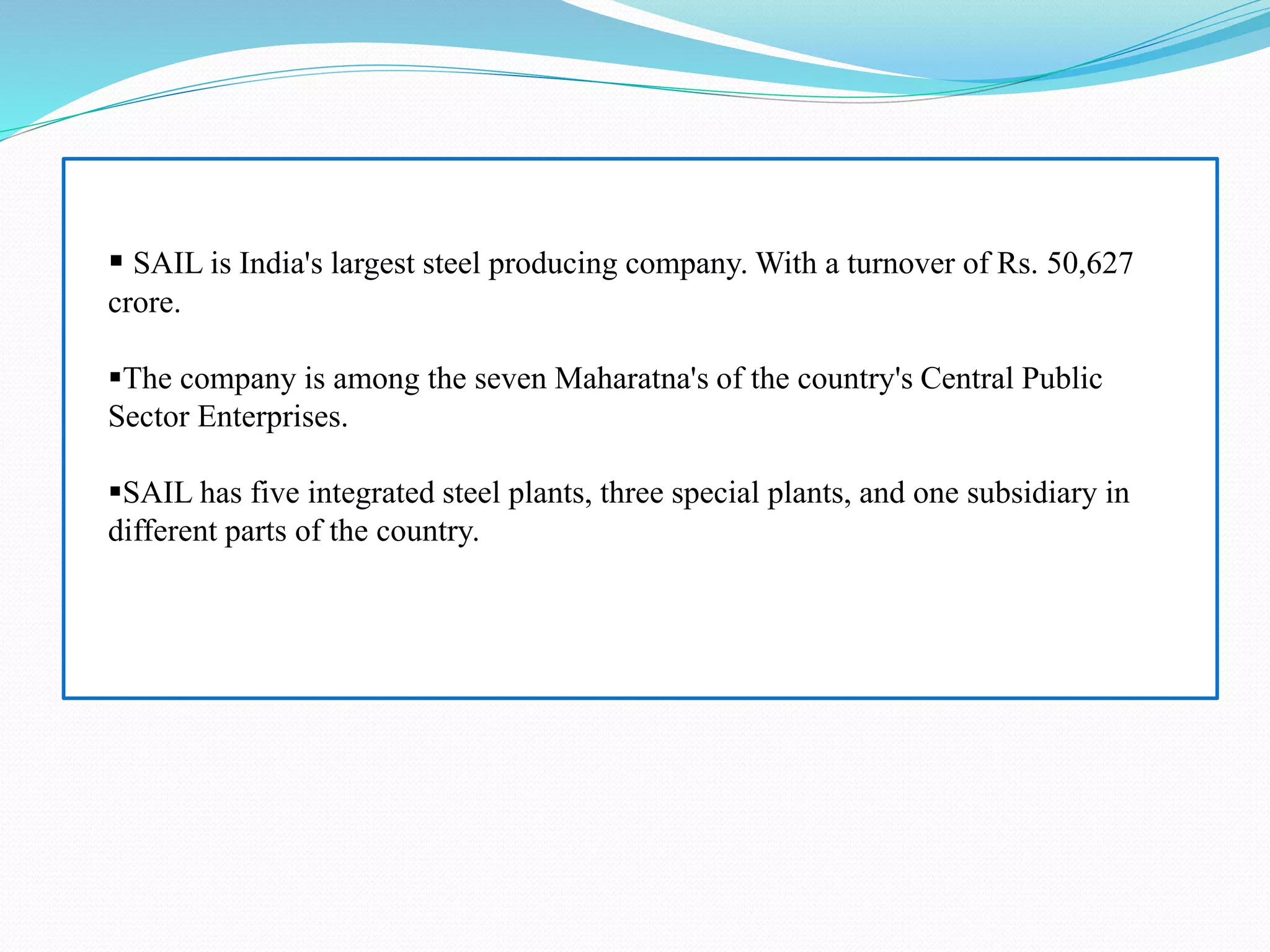 Steel authority of india ltd. (sail) | PPTX