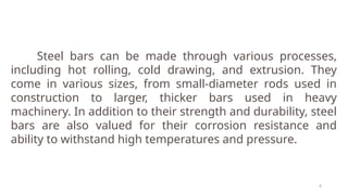 STEEL BARS and It's Uses in Construction | PPTX