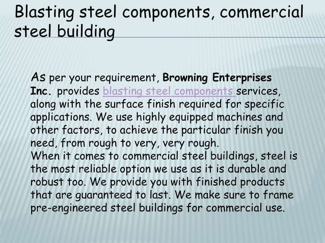 Complete Range of Steel Building Components for Various Projects | PPT