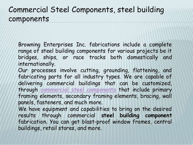 Complete Range of Steel Building Components for Various Projects