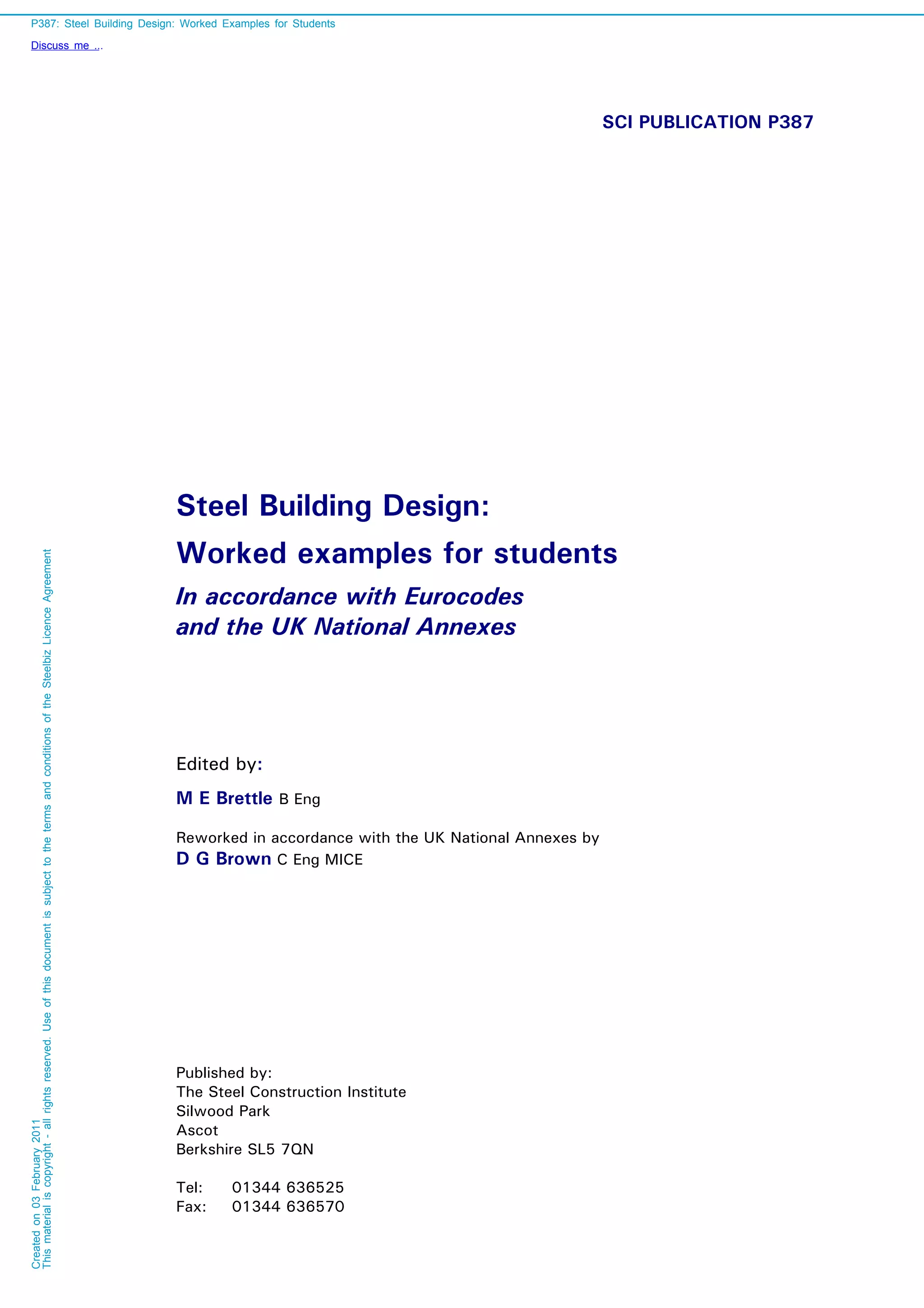 Steel building design worked example | PDF