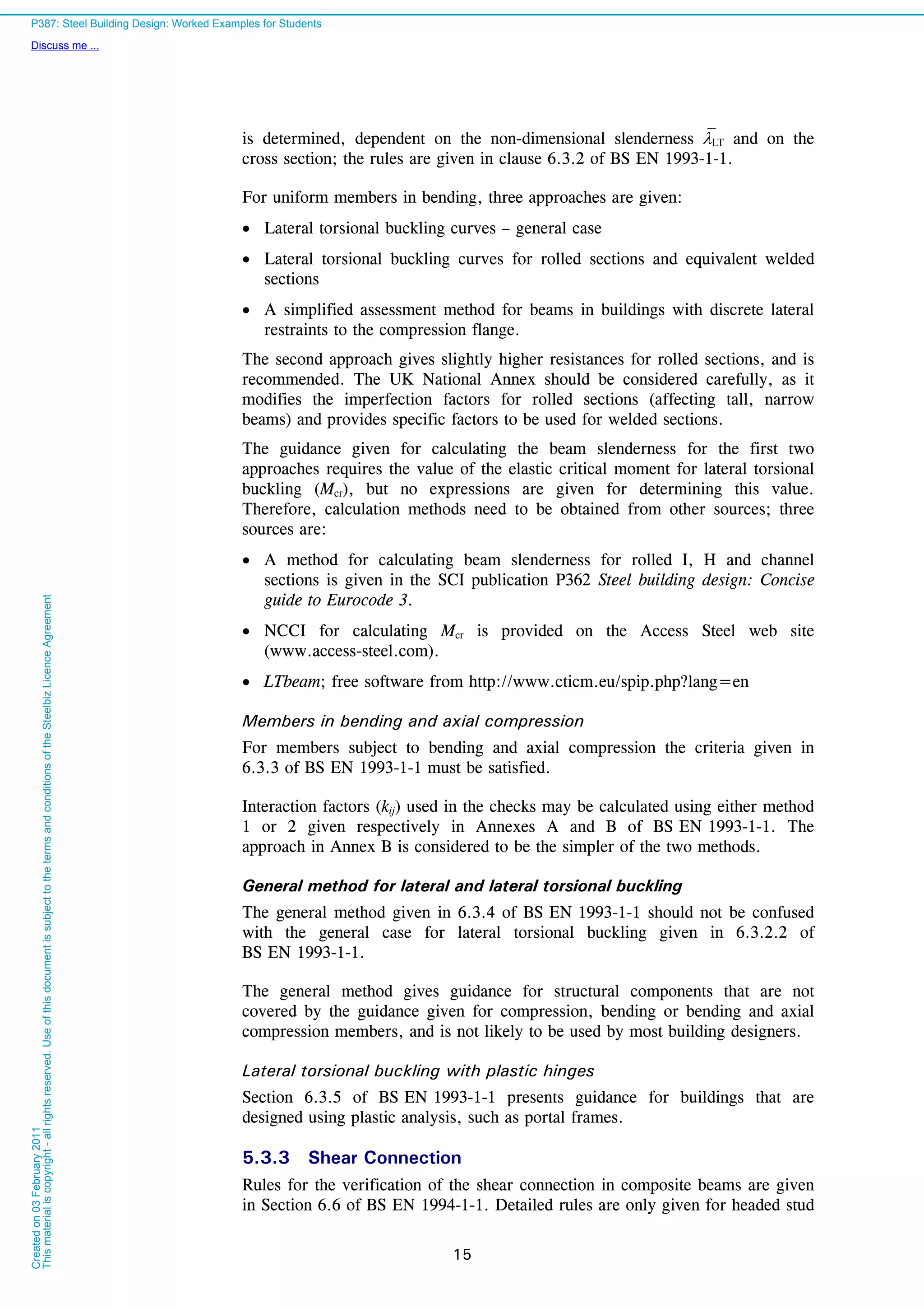 Steel building design worked example | PDF