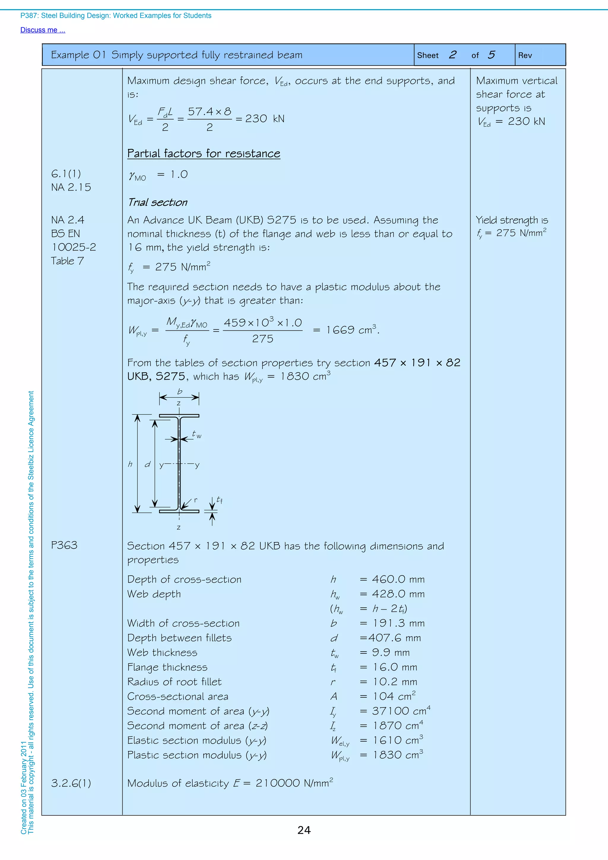 Steel building design worked example | PDF