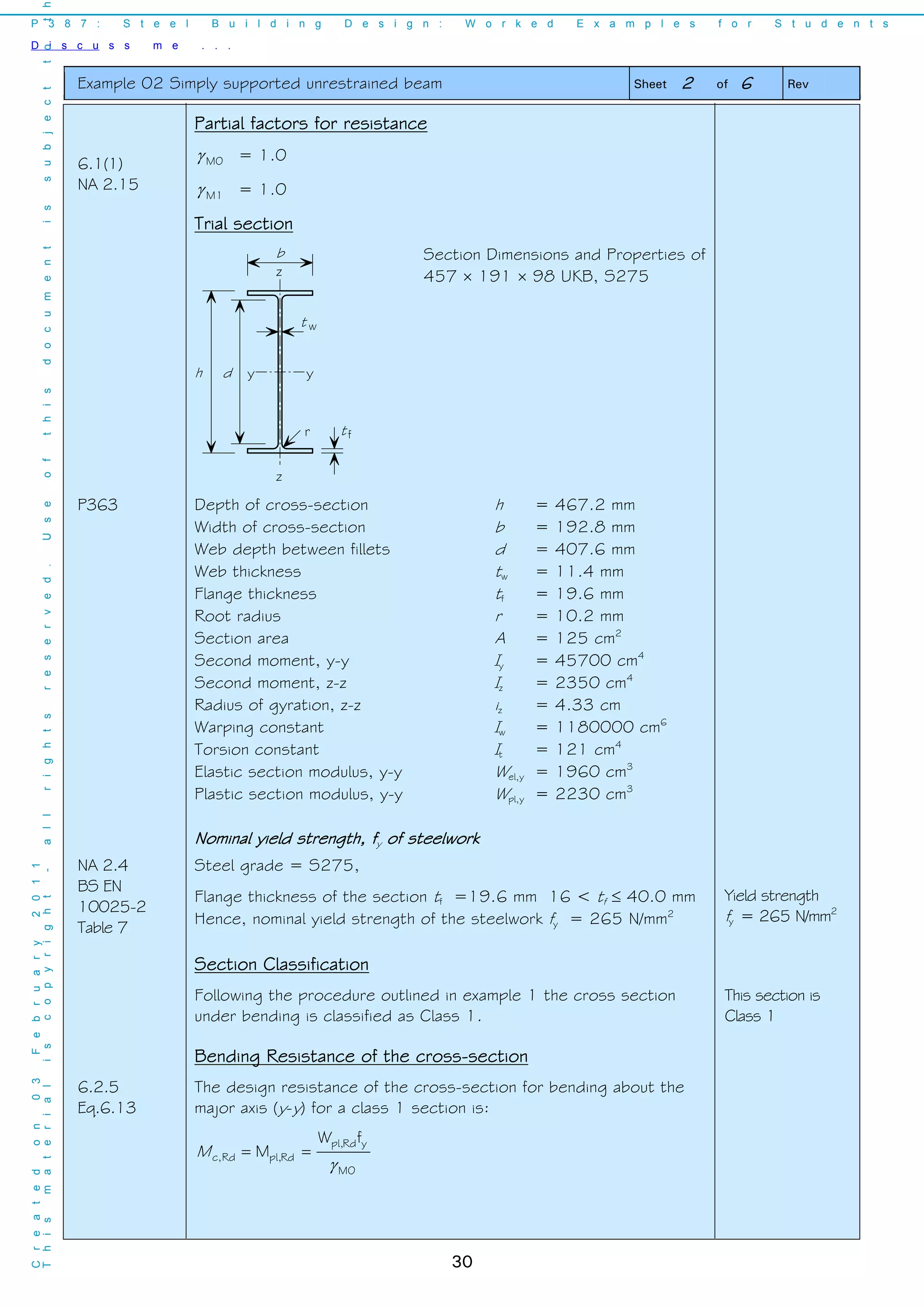 Steel building design worked example | PDF
