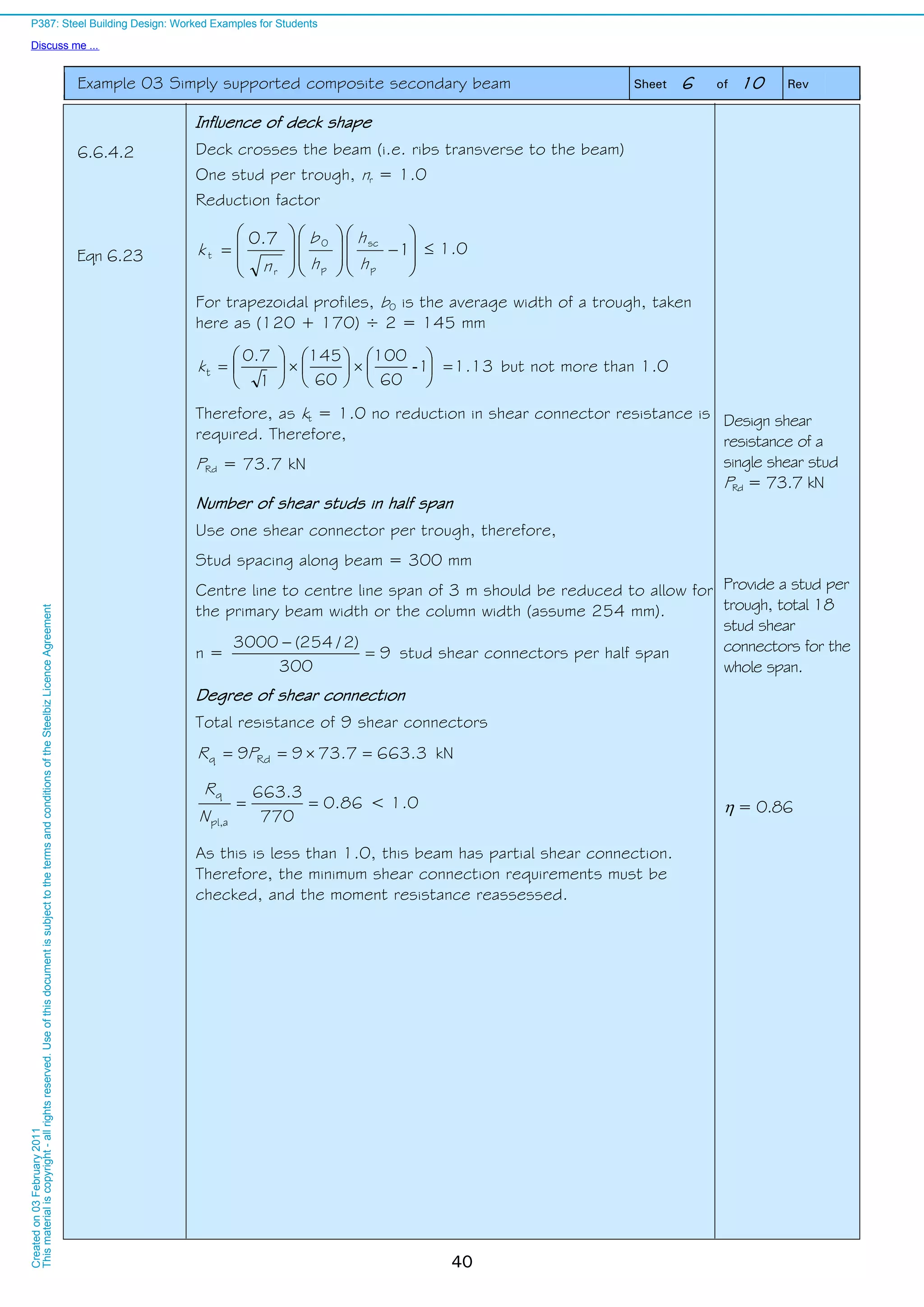 Steel building design worked example | PDF