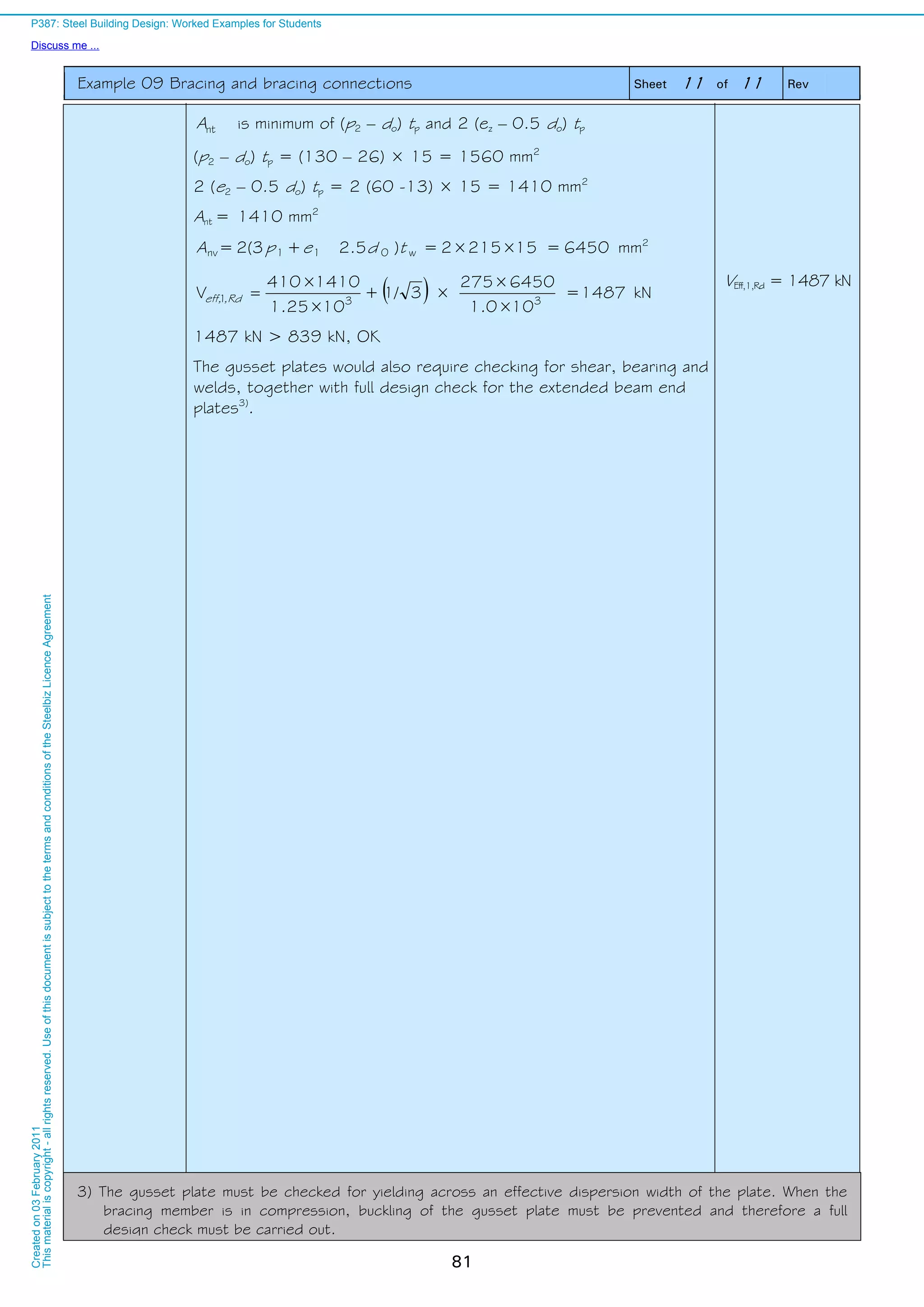 Steel building design worked example | PDF