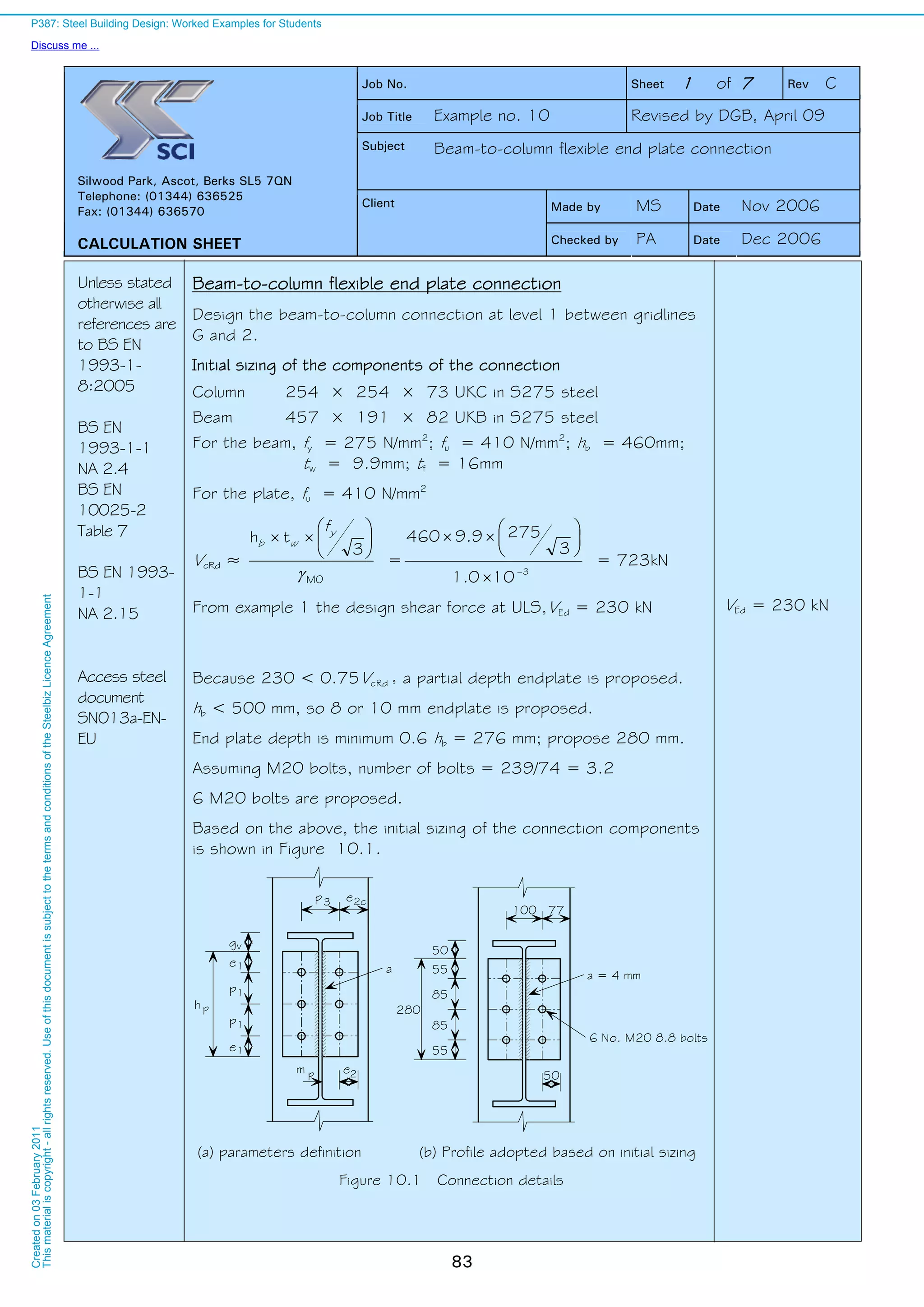 Steel building design worked example | PDF