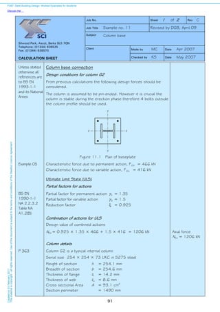 Steel building design worked example | PDF