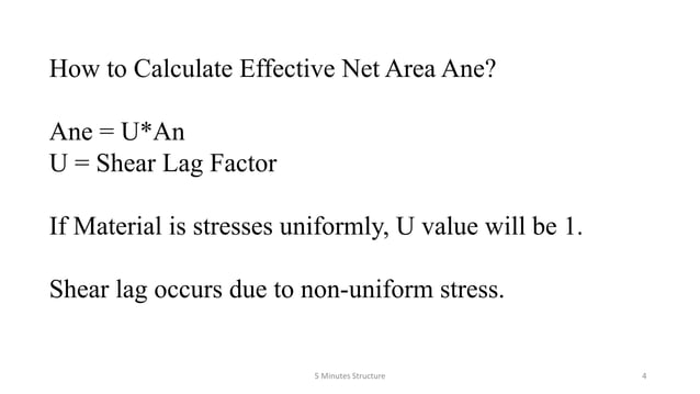 Steel design 03 rupture in net section area | PPTX