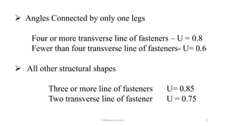 Steel design 03 rupture in net section area | PPTX