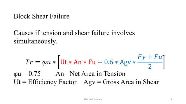 Steel design 05 how to calculate block shear failure resistance | PPTX ...