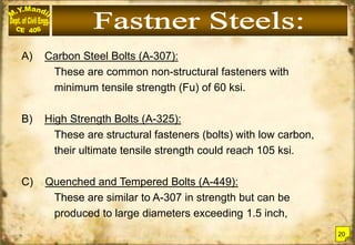 Design of Steel structure and connection .ppt