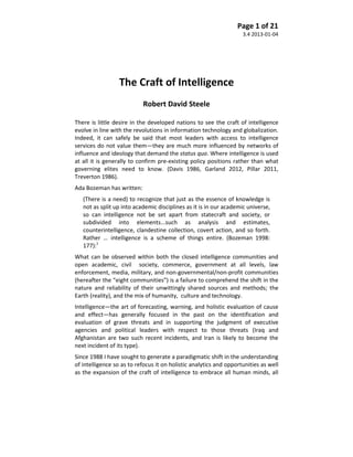 Steele the craft of intelligence 3.4 pdf | PDF