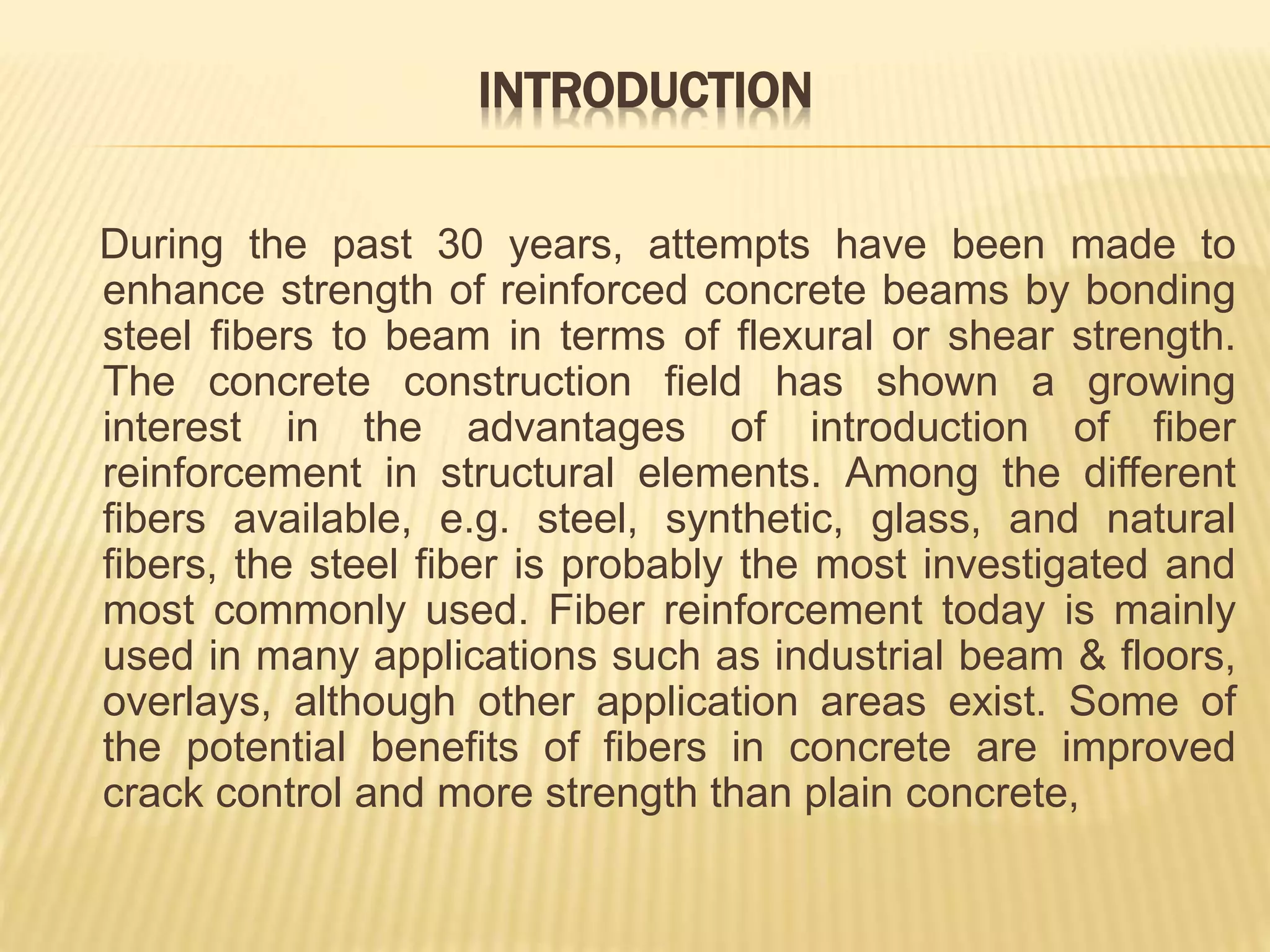 Steel fiber reinforced concrete | PPTX