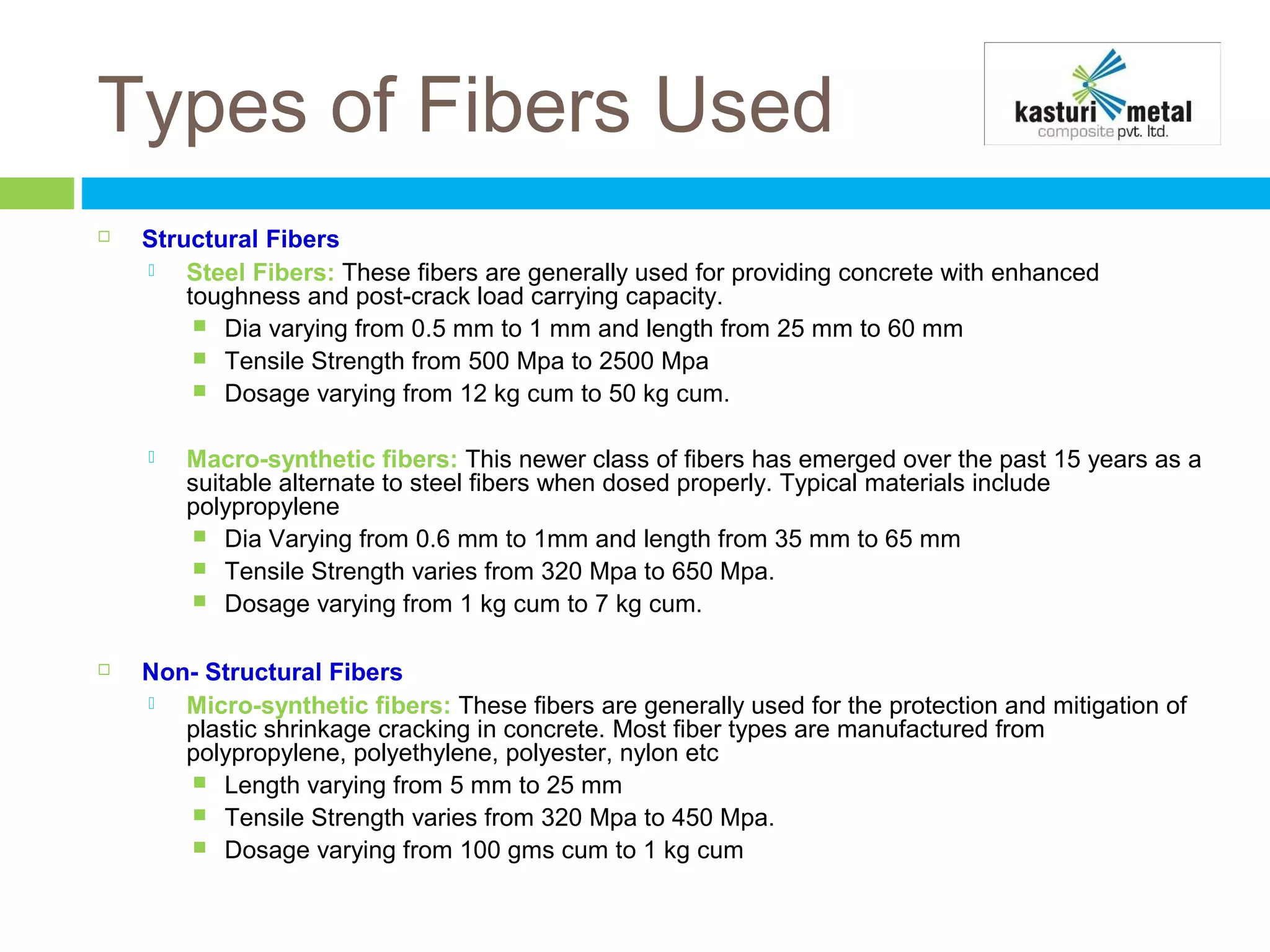 Steel fibers for reinforced concrete kasturi metal | PPT