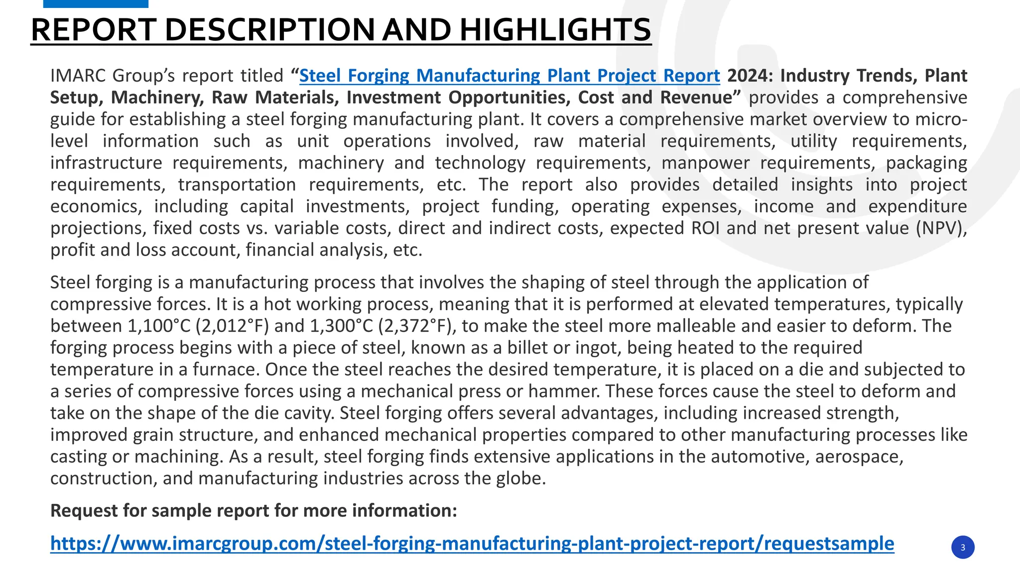Steel Forging Manufacturing Plant Project Report.pptx
