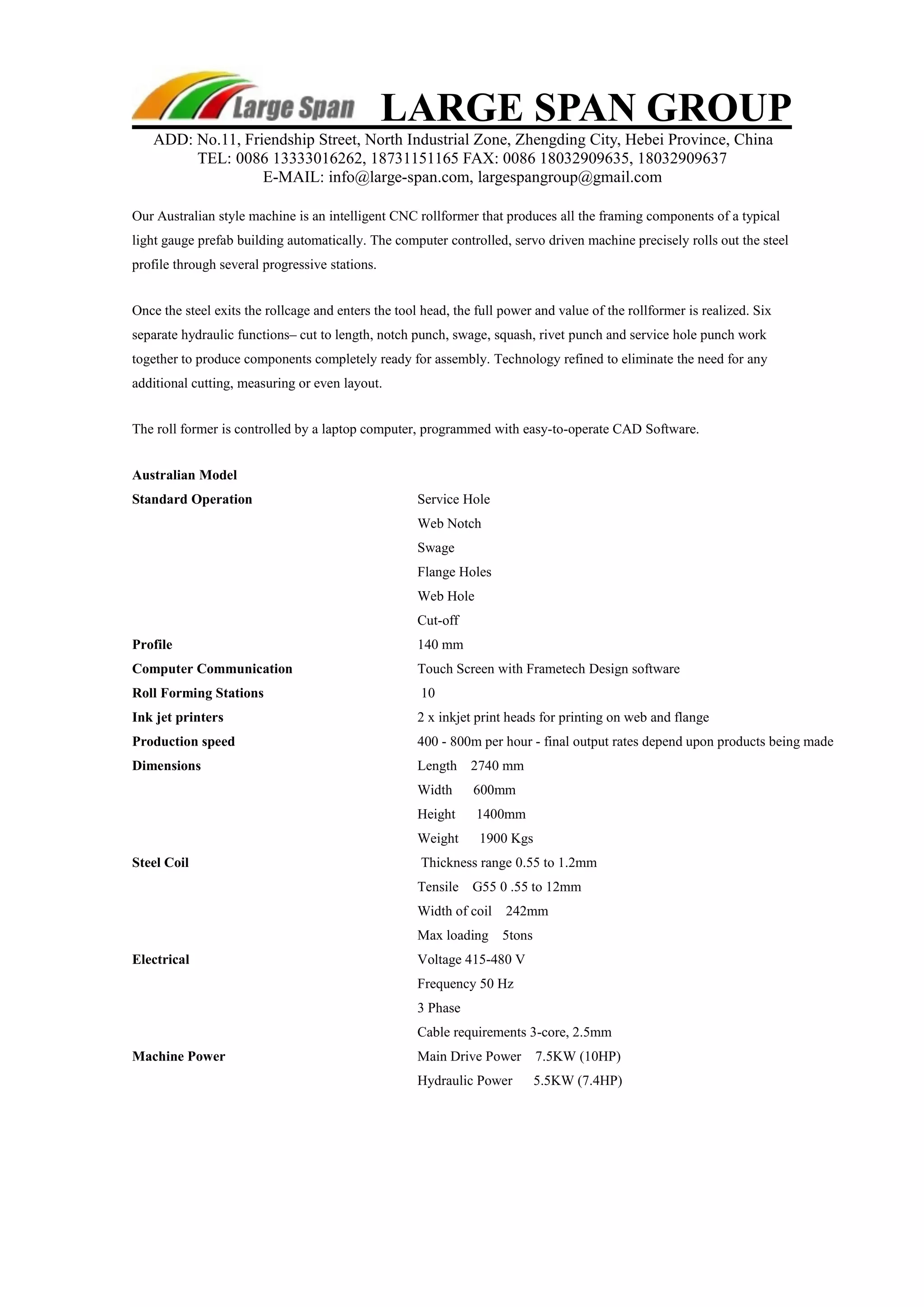 Steel framing machine | PDF