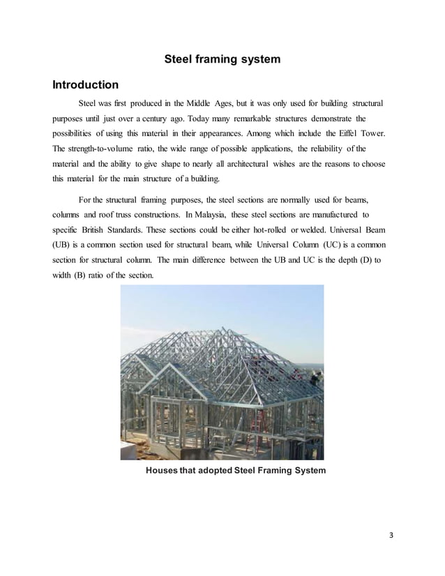 Steel framing system report | DOCX