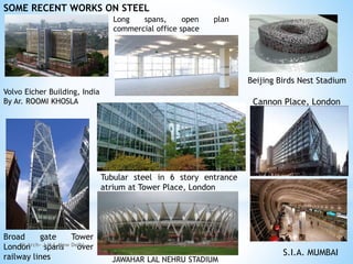 STEEL IN ARCHITECTURE-CONTEMPORARY ARCHITECTURE | PPTX