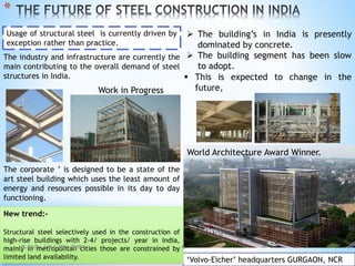 STEEL IN ARCHITECTURE-CONTEMPORARY ARCHITECTURE | PPTX