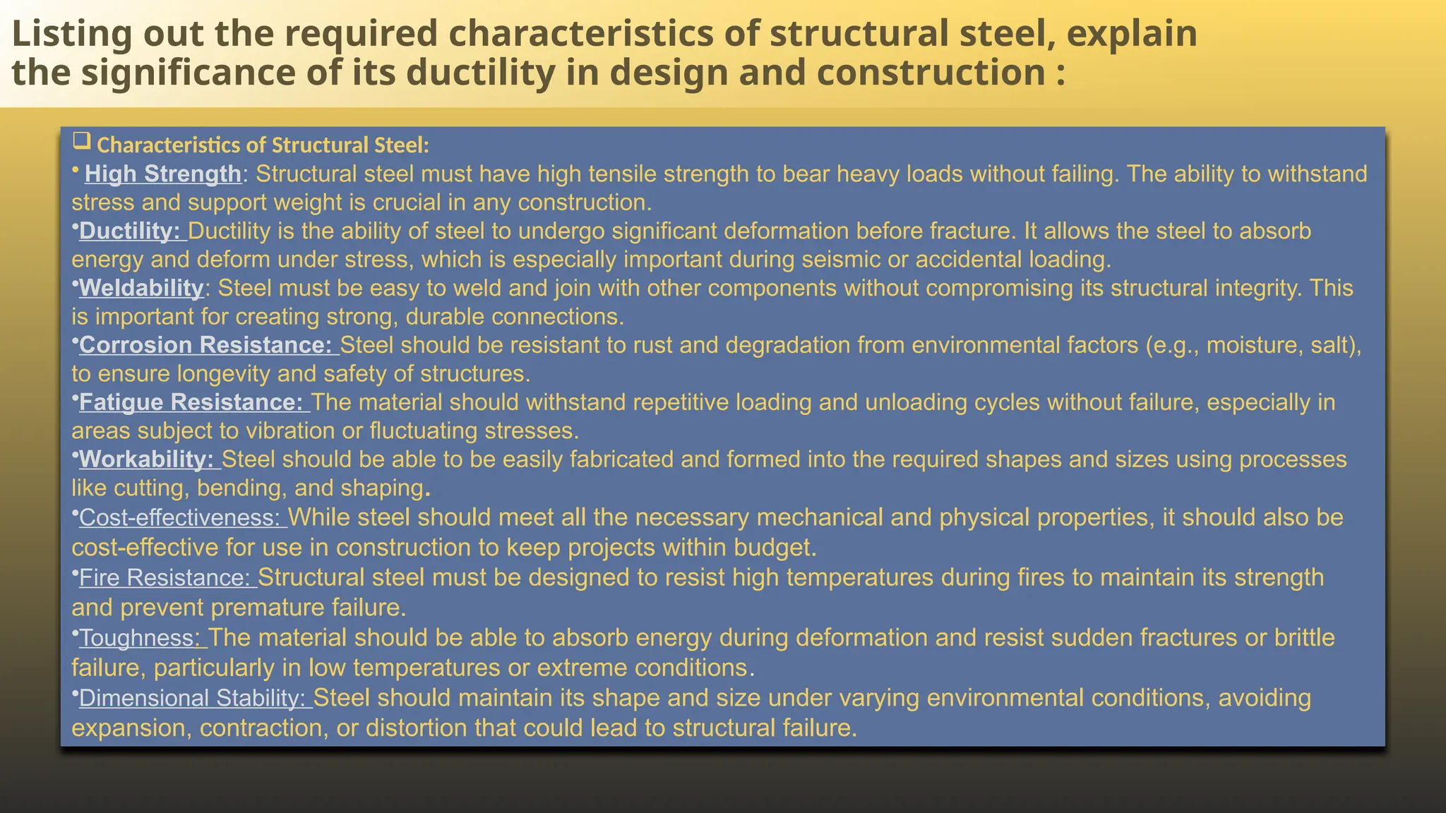 steel in construction designing presentation | PPTX