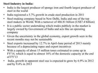 Steel industry | PPTX