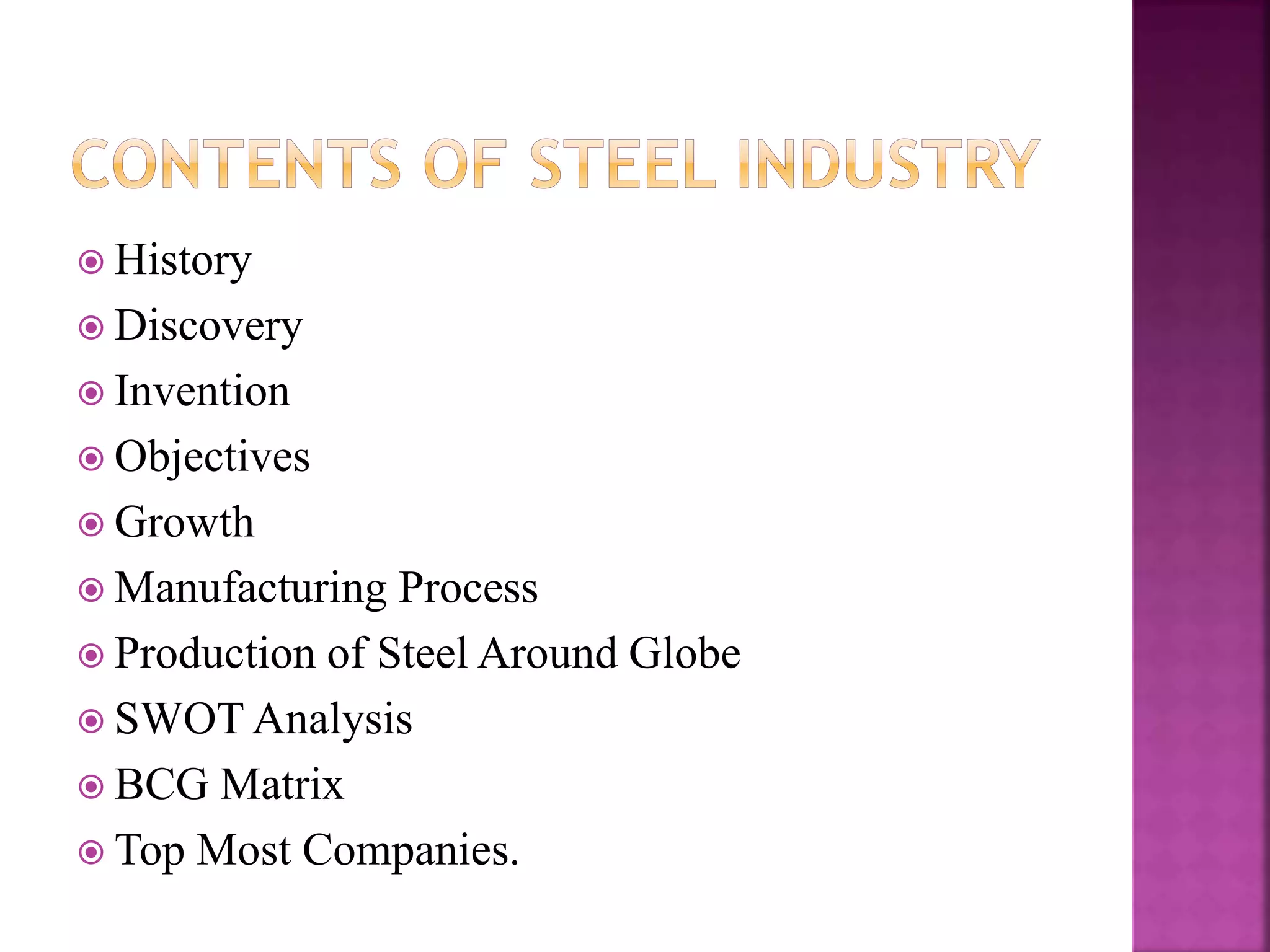 Steel industry | PPTX