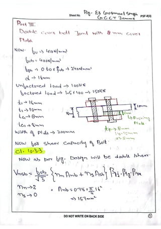 Double cover butt joint numerical part 2 by Er Gurmeet Singh G.C.E.T JAMMU | PDF