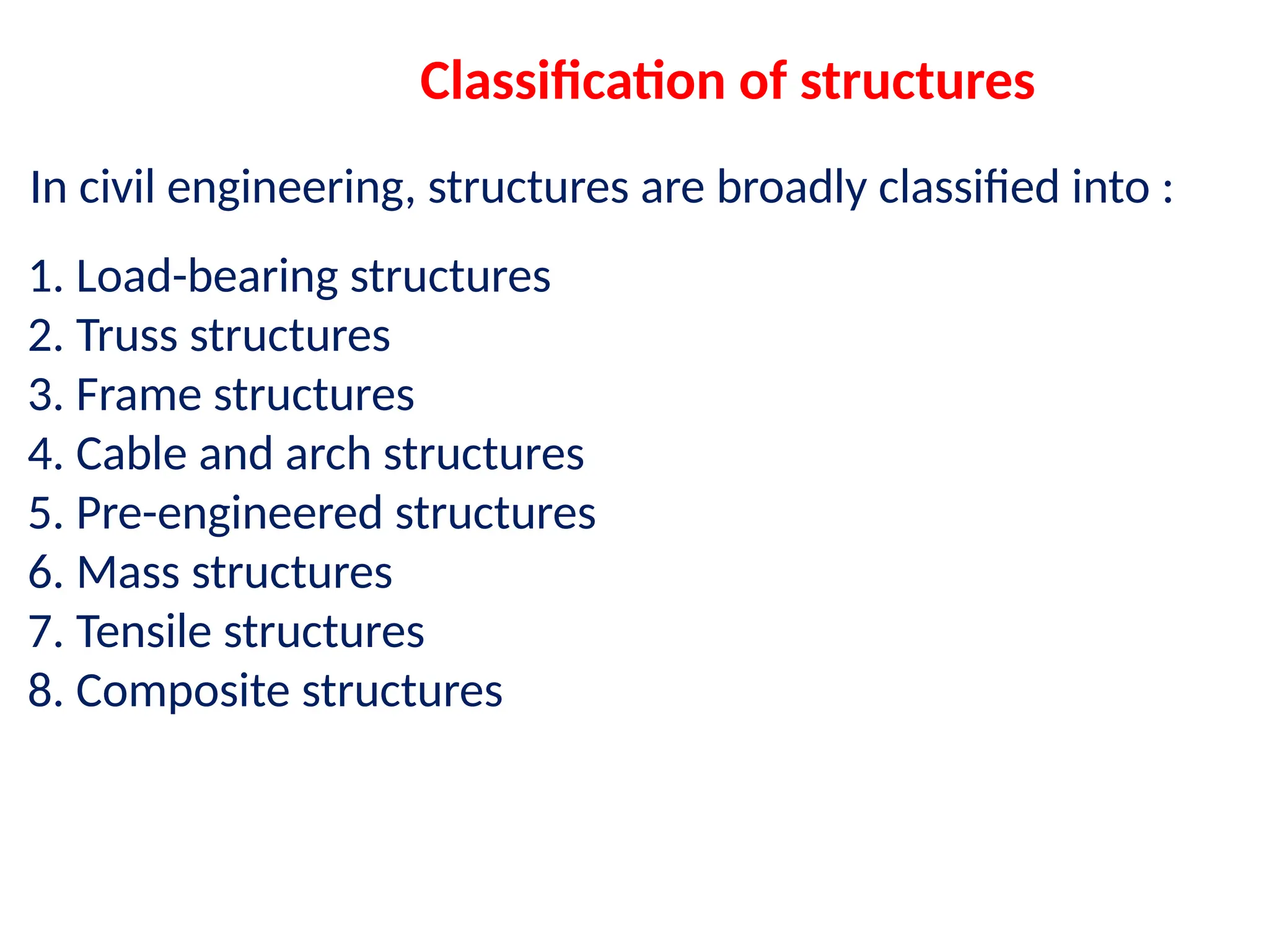 Classification of structuresClassification of structuresClassification ...