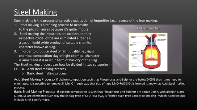 Steel making | PPTX | Chemistry | Science