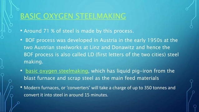 Steel making process | PPTX | Chemistry | Science