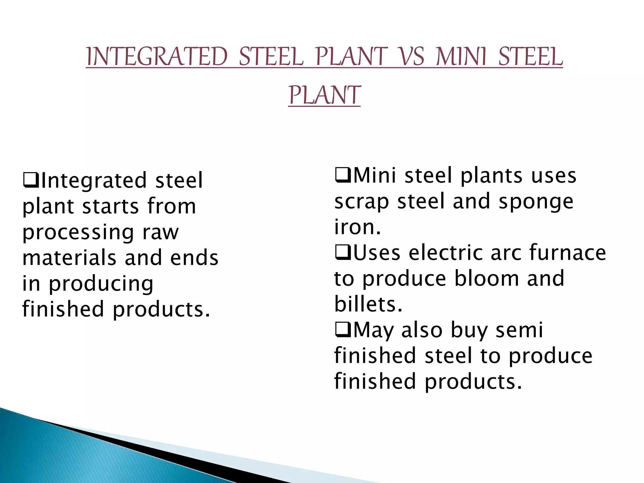 OVERVIEW OF STEEL PLANT AND STEEL MANUFACTURING | PPTX