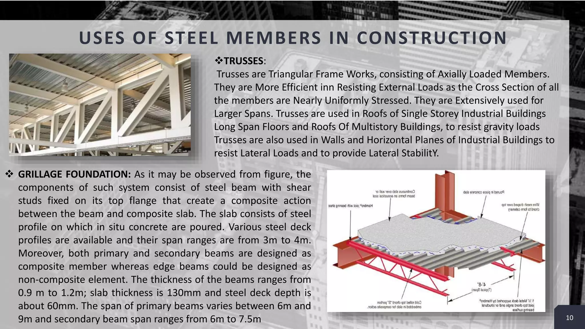 Steel members of the building | PPTX