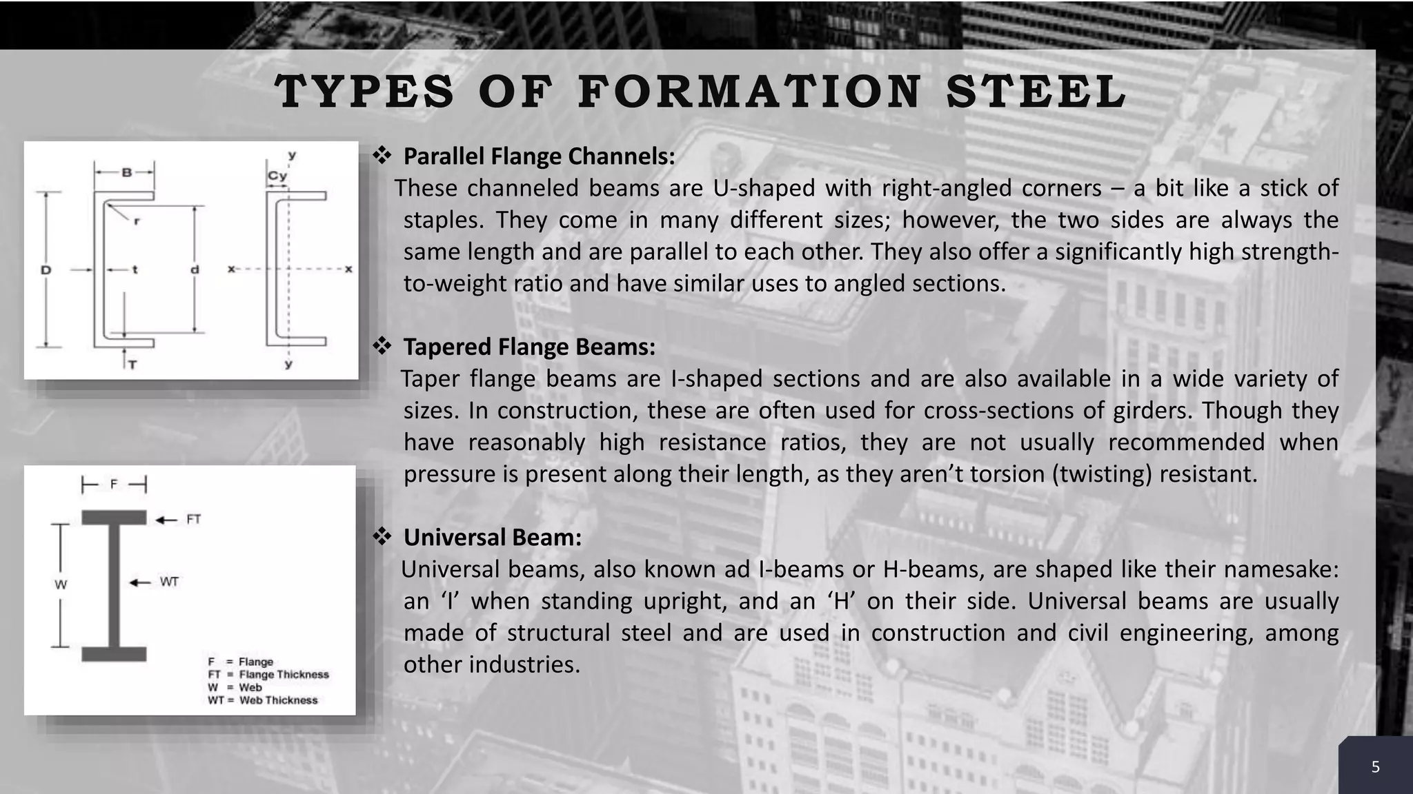 Steel members of the building | PPTX