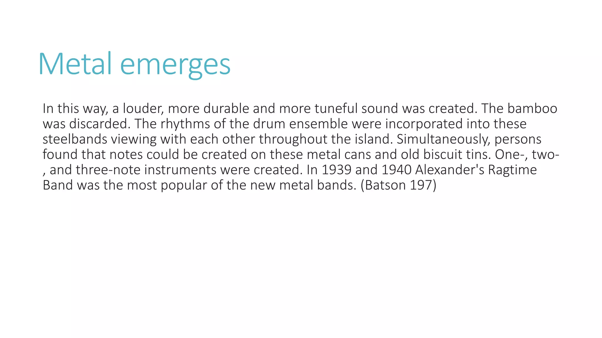 Steel Pan History and Evolution | PPTX