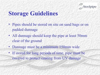 Steel Pipe Instal Transportation, Handling & Storage | PPT