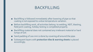Steel pipeline laying in City Gas Distribution industry | PPTX