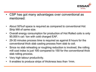 Steel production at compact strip pellet mill | PPTX