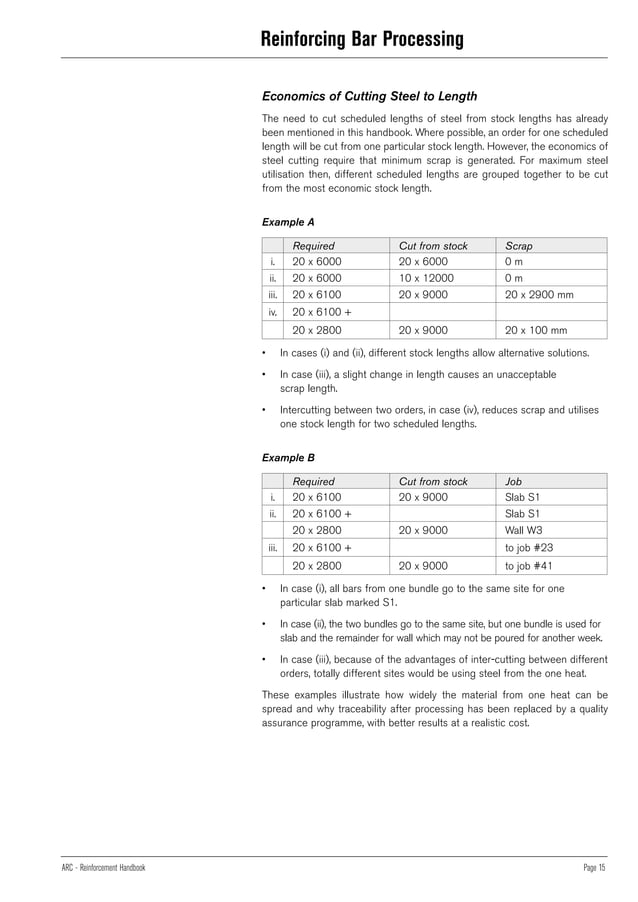 Steel reinforcement hand book | PDF