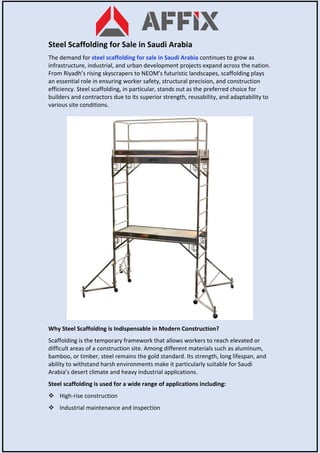 Steel Scaffolding for Sale in Saudi Arabia | PDF