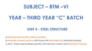 steel structure OF THIRD YEAR ARCHITECTURE STUDENTS | PPT