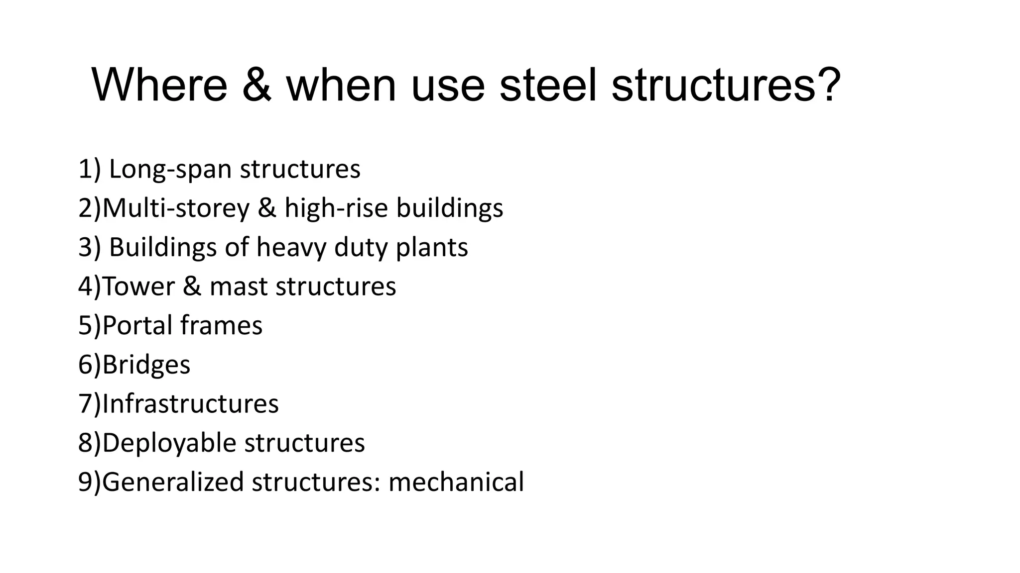 Steel structures | PPTX | Physics | Science