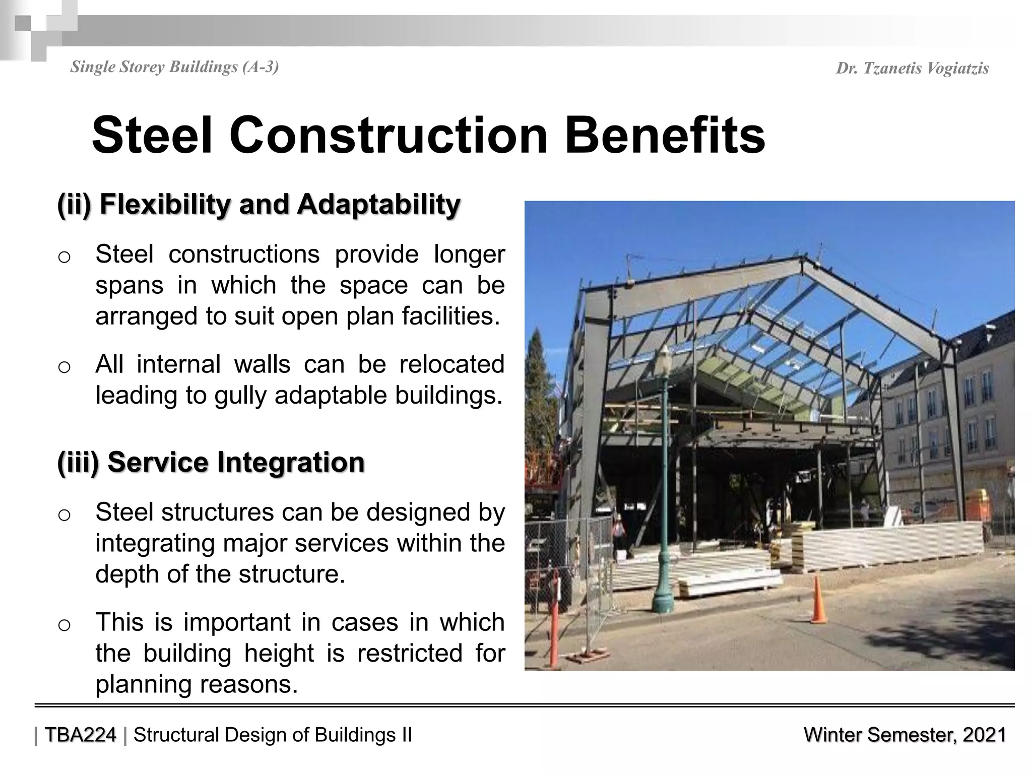 Structural Conformation of Single Storey Steel Buildings | PPT