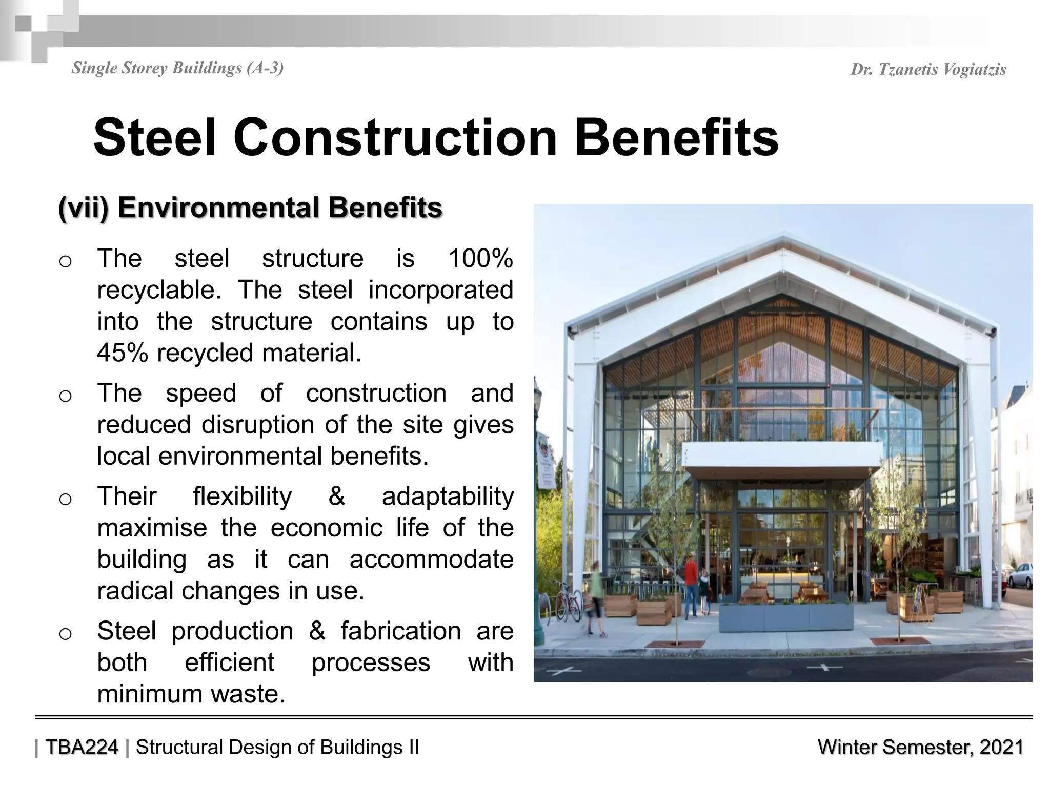Structural Conformation of Single Storey Steel Buildings | PPT