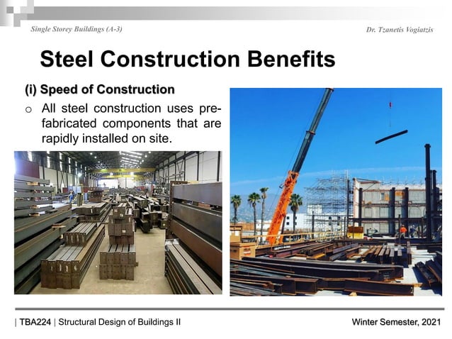 Structural Conformation of Single Storey Steel Buildings | PPT