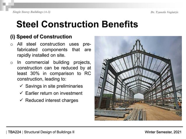 Structural Conformation of Single Storey Steel Buildings | PPT