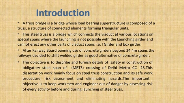 Steel truss ppt | PPT | Rail Travel | Travel Type