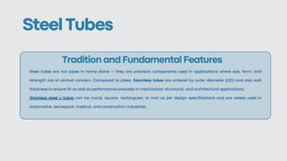 Steel Tubes and Pipes: Key Differences, Uses & Standards | PDF